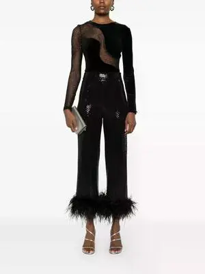 NISSA Sequined Straight Leg Trousers