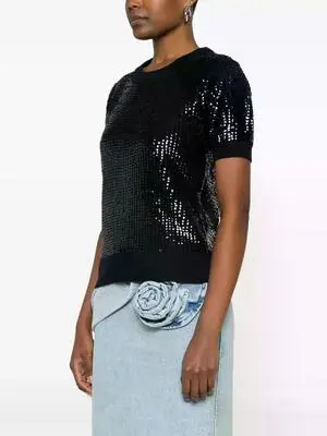 P.a.r.o.s.h Sequin-embellished T-shirt - Blue