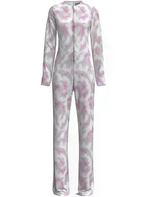 MARGHERITA MACCAPANI Vane Ghost-print Flared Jumpsuit - Grey