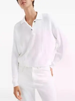 Brunello Cucinelli Ribbed-knit Polo-collar Jumper