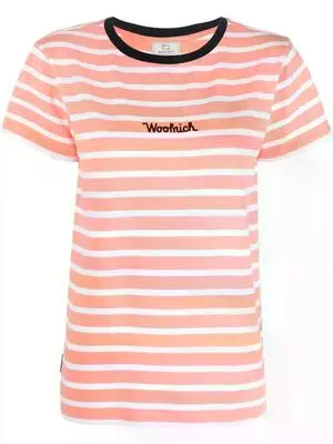 Woolrich Logo-embroidered Striped T-shirt