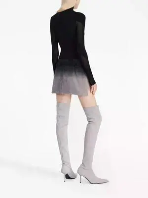 DION LEE Helix Mesh-detail Knitted Top
