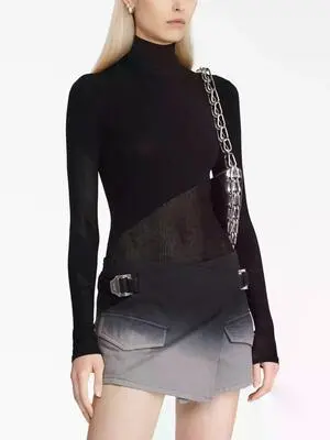 DION LEE Helix Mesh-detail Knitted Top