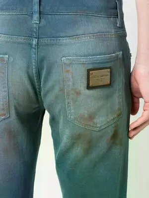 Dolce & Gabbana Distressed Straight-leg Jeans