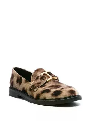 Chloé Marcie Leopard-print Loafers - Brown