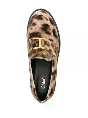 Chloé Marcie Leopard-print Loafers - Brown
