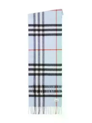 Burberry Checked Cashmere Scarf - Blue