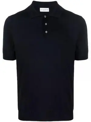 BALLANTYNE Short-sleeve Cotton Polo Shirt - Blue