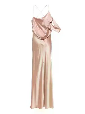Michelle Mason Asymmetric Silk Gown - Pink
