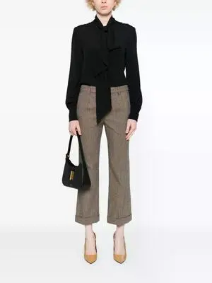 Pinko Cassaforte Chiffon Crepe Pussy-bow Shirt - Black