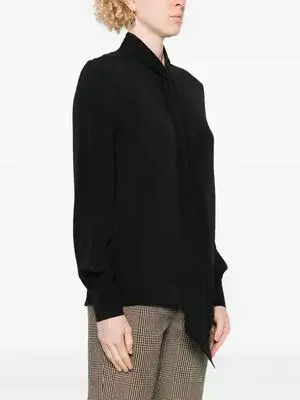 Pinko Cassaforte Chiffon Crepe Pussy-bow Shirt - Black