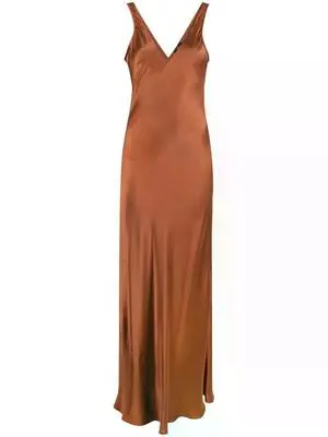 Voz Silk V-neck Long Dress