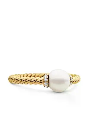 David Yurman 18k Yellow Petite Solari Pearl And Diamond Ring - Gold