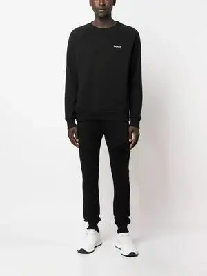 Balmain Logo-print Ribbed Track Pants - Black