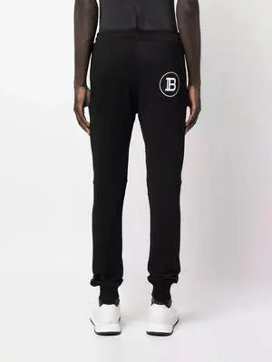 Balmain Logo-print Ribbed Track Pants - Black