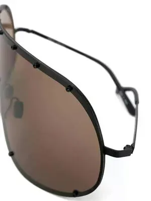 Rick Owens Shield Oversized-frame Sunglasses - Brown
