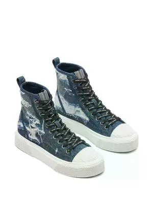 Marc Jacobs Rip And Tear High Top Denim Sneakers