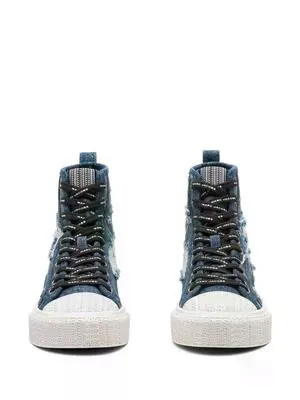 Marc Jacobs Rip And Tear High Top Denim Sneakers