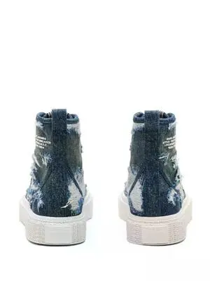 Marc Jacobs Rip And Tear High Top Denim Sneakers