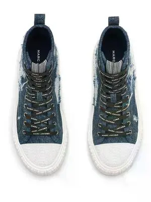 Marc Jacobs Rip And Tear High Top Denim Sneakers