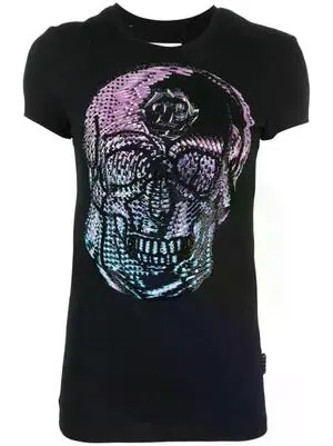 Philipp Plein Crystal-embellished Skull T-shirt - Black