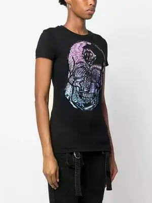 Philipp Plein Crystal-embellished Skull T-shirt - Black