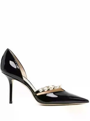 JIMMY CHOO Aurelie 85mm Pearl-embellished Pumps - Black