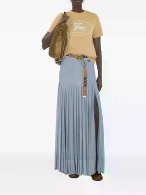 Burberry Knight Stamp Embroidered Cotton T-shirt - Neutrals