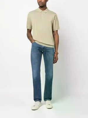 Brioni Straight-leg Cotton Trousers - Blue