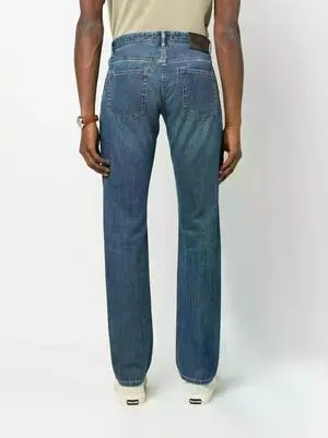 Brioni Straight-leg Cotton Trousers - Blue