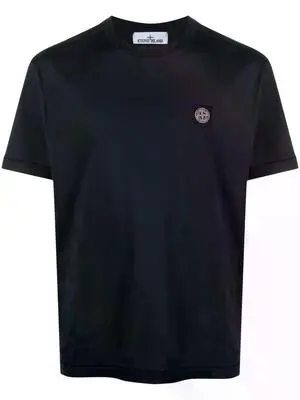 Stone Island Compass-patch Cotton T-shirt - Blue