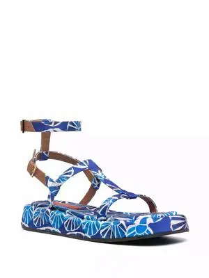 La DoubleJ Jazzy Seashell-print Sandals