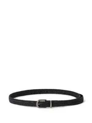 Brunello Cucinelli Braided Leather Belt - Black