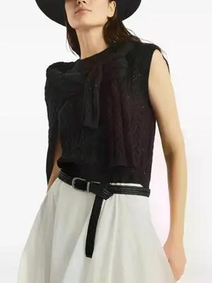 Brunello Cucinelli Braided Leather Belt - Black