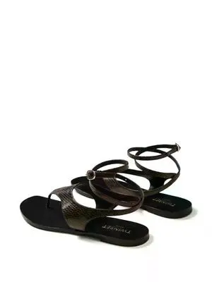 TWINSET Snakeskin-effect Flat Sandals - Brown