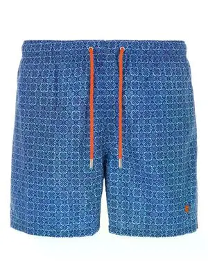 GALLO Geometric-print Swim Shorts - Blue