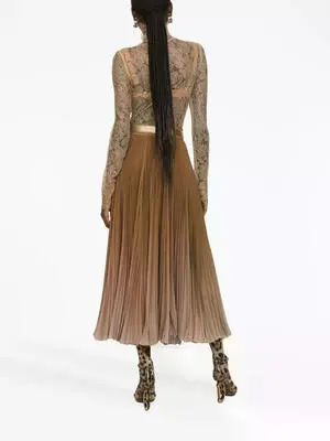 Dolce & Gabbana Sheer Lace High-neck Blouse