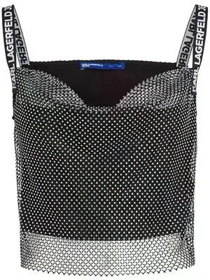 Karl Lagerfeld Chainmail Top - Black