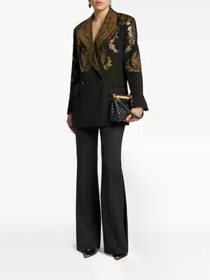 Etro Metallic Paisley Double-breasted Blazer