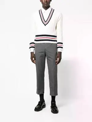 Thom Browne Cropped Straight-leg Trousers - Grey