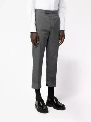 Thom Browne Cropped Straight-leg Trousers - Grey