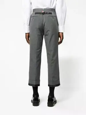 Thom Browne Cropped Straight-leg Trousers - Grey