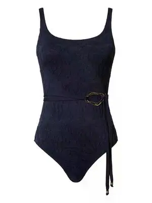TWINSET Belted Floral Embroidered Bathing Suit