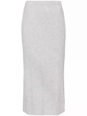 TWINSET Lurex Ribbed-knit Midi Skirt