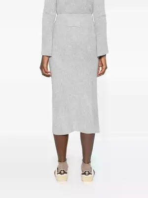 TWINSET Lurex Ribbed-knit Midi Skirt