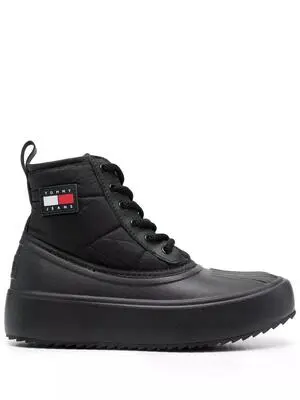 Tommy Hilfiger Oversized Rubber Sole Boots - Black