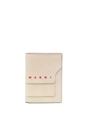 Marni Logo-print Bi-fold Wallet - Neutrals
