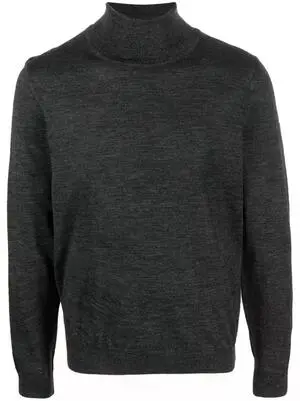 BOSS Roll-neck Virgin Wool Jumper - Grey