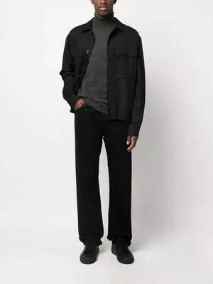 BOSS Roll-neck Virgin Wool Jumper - Grey