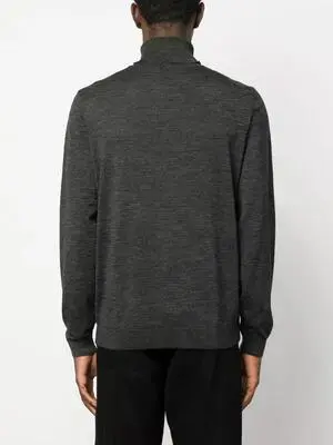 BOSS Roll-neck Virgin Wool Jumper - Grey